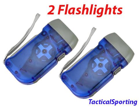 2 Pack Flashlight 3-LED Dynamo Rechargeable Camping Emergency Survival ...